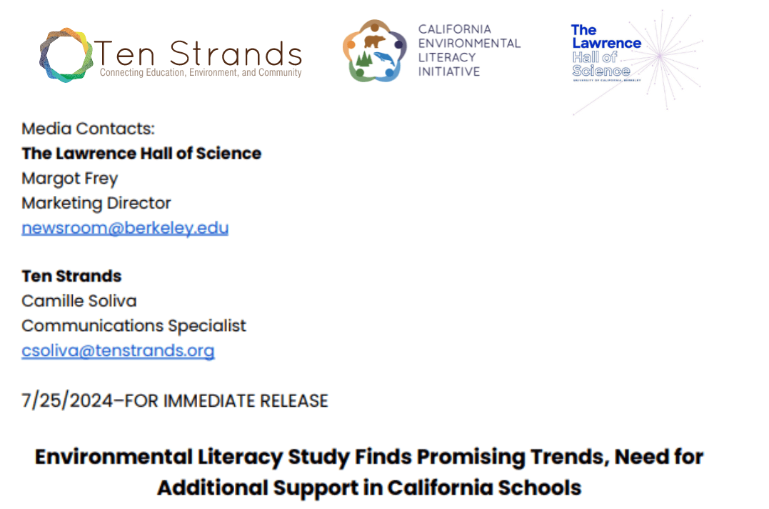 Environmental Literacy Study Finds Promising Trends, Need for Additional Support in California ...